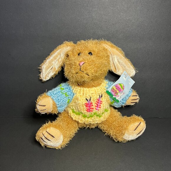 Goffa | Toys | Nwt Goffa Brown Rabbit Easter Bunny Plush Toy W Yellow ...